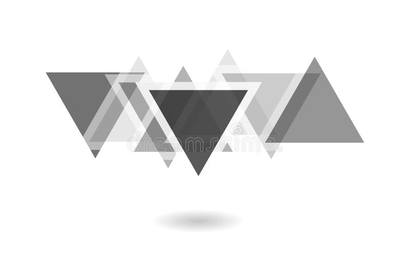 Abstract Geometric Pattern, Black and White Overlapping Triangle Logo ...
