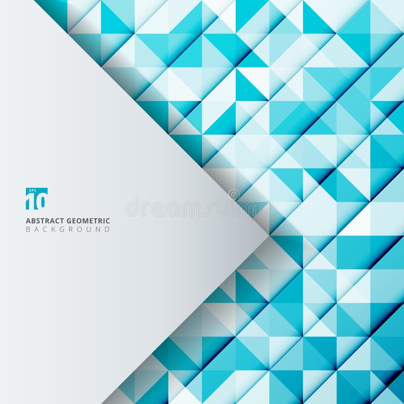 Abstract Geometric Pattern Blue Color Triangles with White Triangle Tab ...