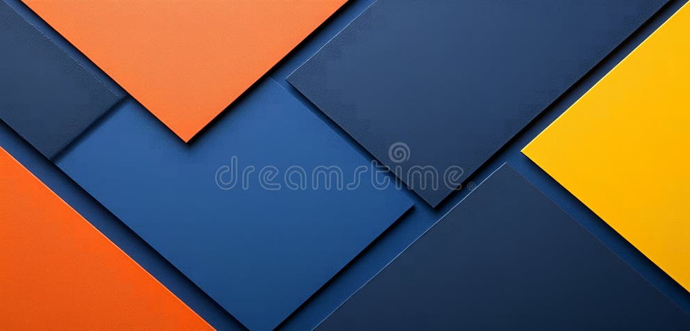 Abstract Geometric Pattern Blue Orange Yellow Shapes Background Stock ...