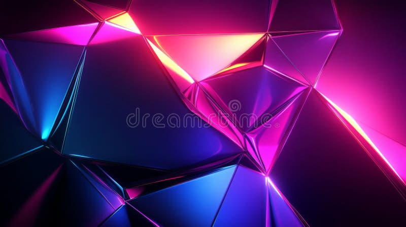 Abstract Geometric Pattern with Blue and Pink Shimmering Lights Stock ...
