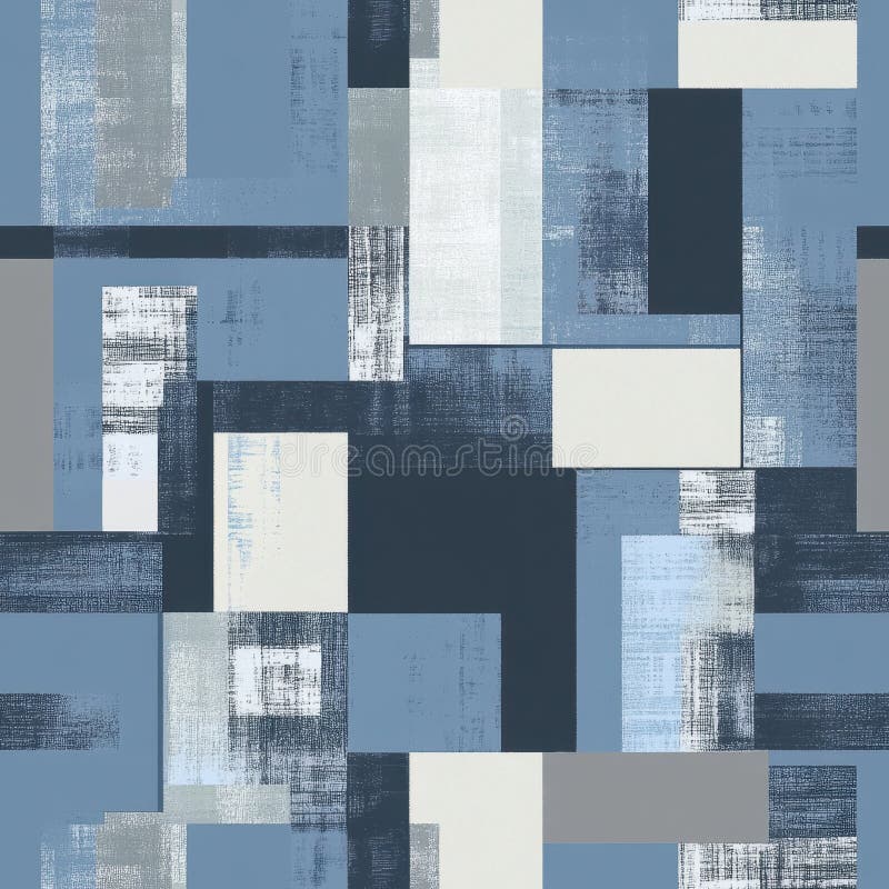 Abstract Geometric Pattern Blue Tones Textured Rectangles Squares Stock ...