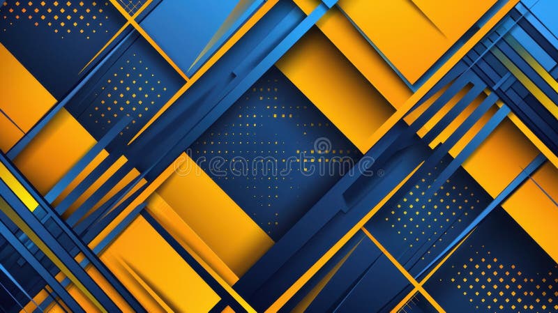 Abstract Geometric Pattern with Blue and Yellow Shapes Stock ...