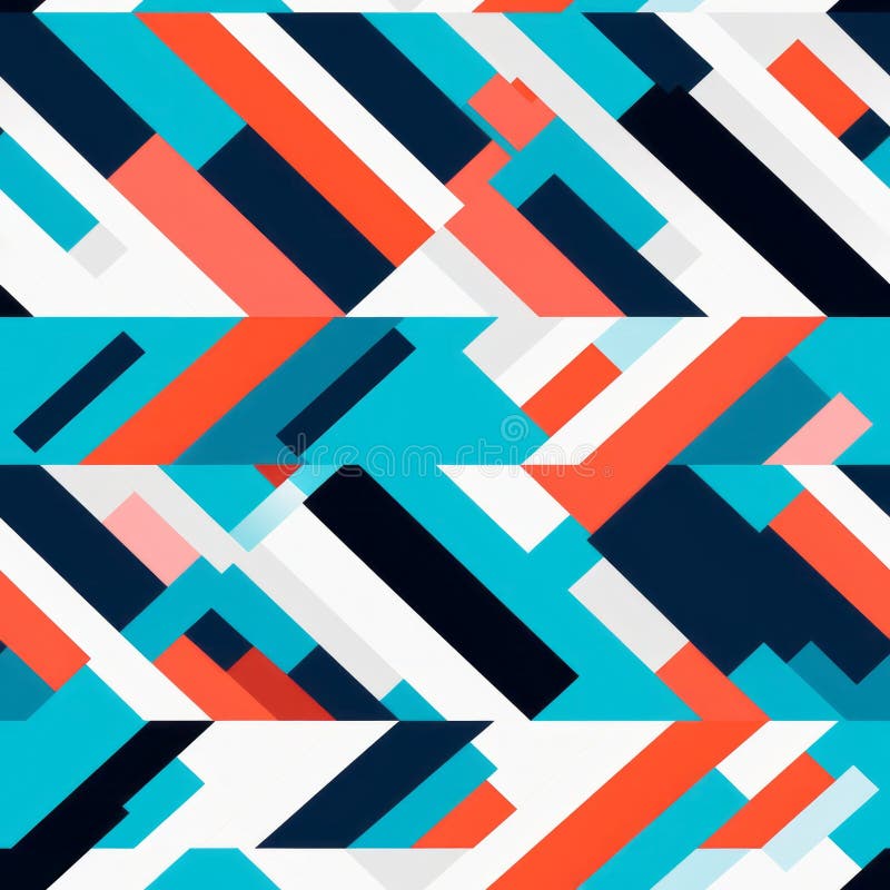 Abstract Geometric Pattern with Bold Color Choices Stock Illustration ...