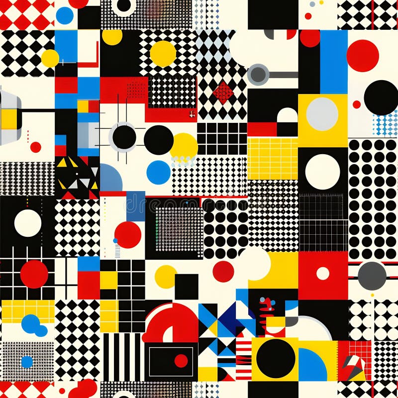 Abstract Geometric Pattern with Bold Colors Stock Illustration ...