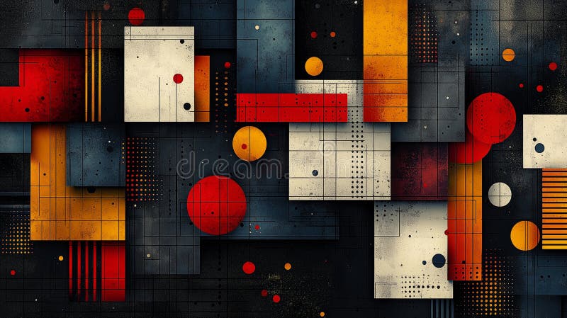 Abstract Geometric Pattern with Bold Colors and Negative Space Stock ...