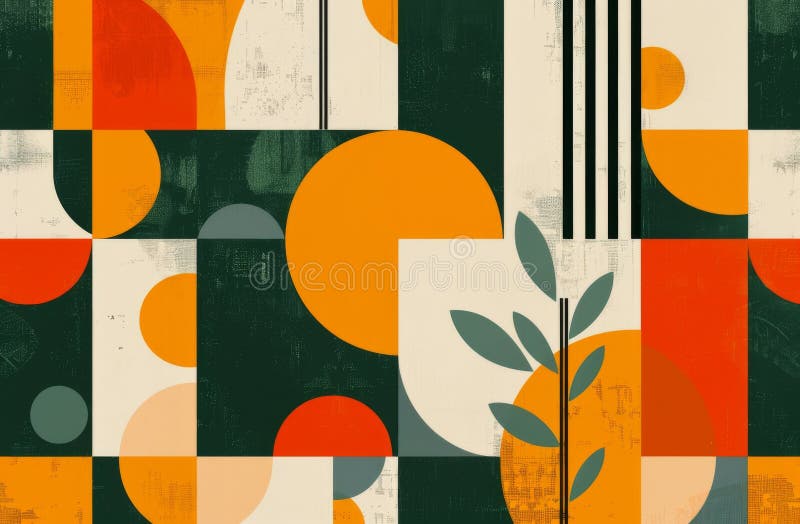Abstract Geometric Pattern with Bold Colors and Organic Shapes Stock ...