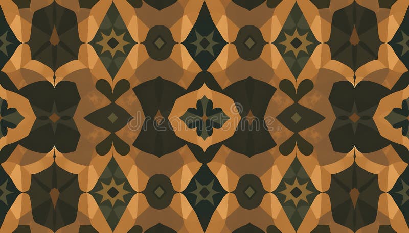 Abstract Geometric Pattern with Brown and Black Shapes, Design ...