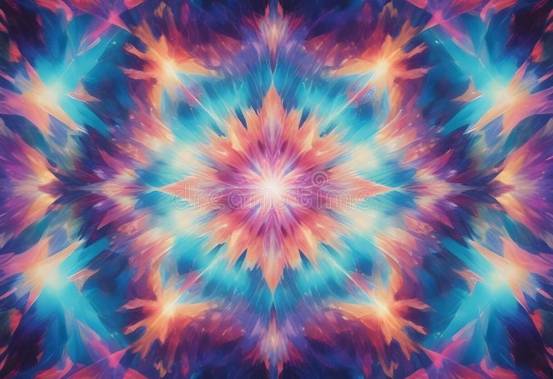 An Abstract, Geometric Pattern with a Central Glowing Light and ...