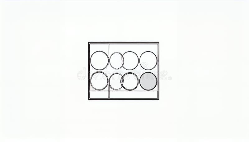 Abstract Geometric Pattern with Circles and Rectangles on White ...