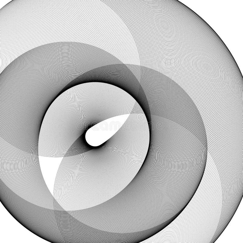 Circular Random Lines. Abstract Circle Monochrome Black and Whit Stock ...