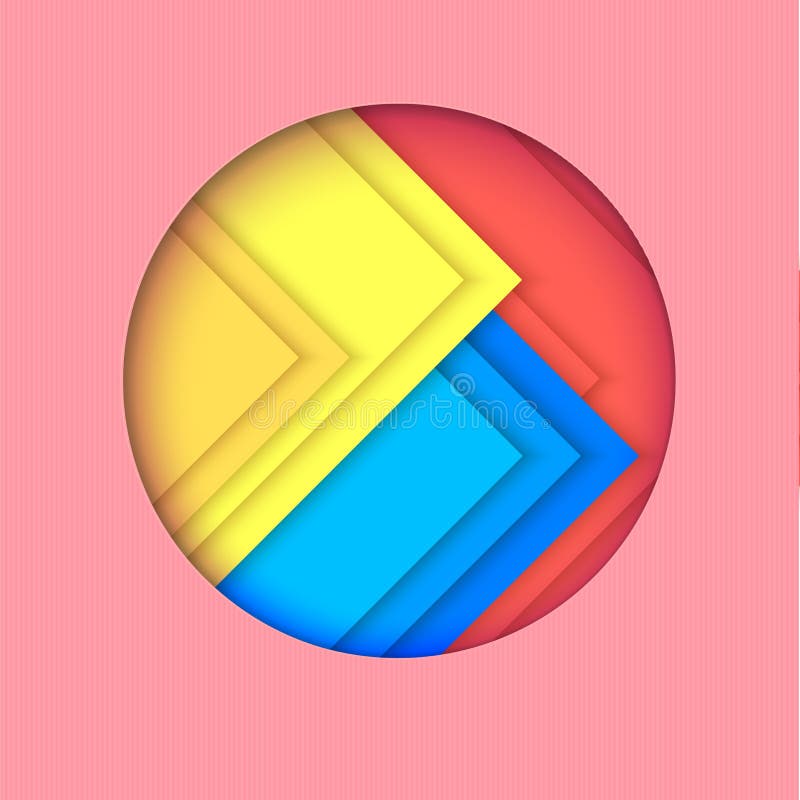 Abstract Geometric Pattern with Colorful Corners. Paper Layers with ...