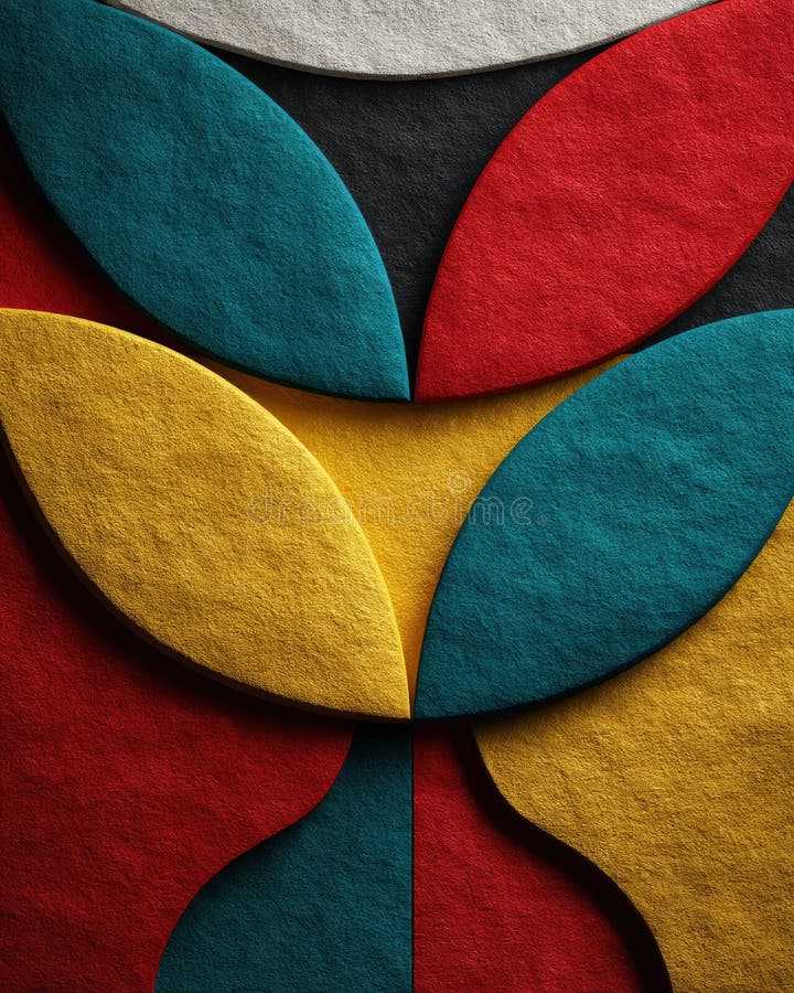 Abstract Geometric Pattern with Colorful Felt Textures. Stock ...