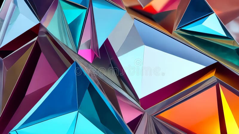 Abstract Geometric Pattern with Colorful Glass Prisms Stock Video ...