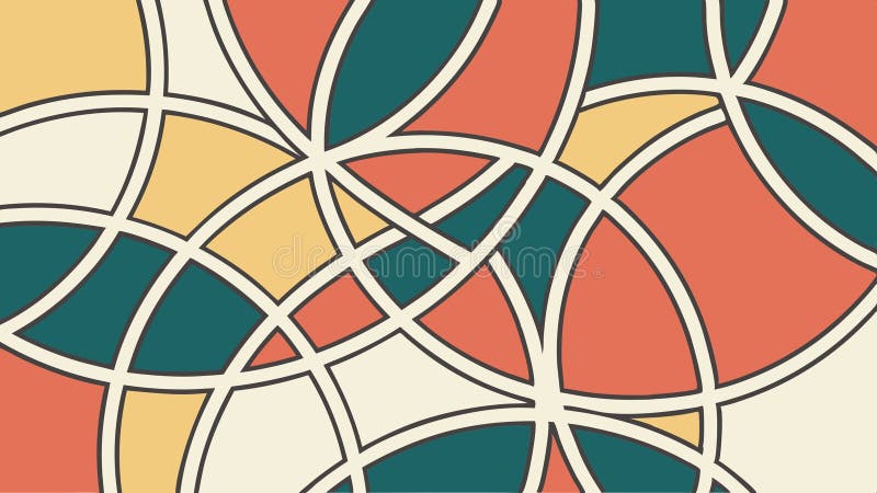 Abstract Geometric Pattern With Colorful Interlocking Circular Elements Vector Design Generative