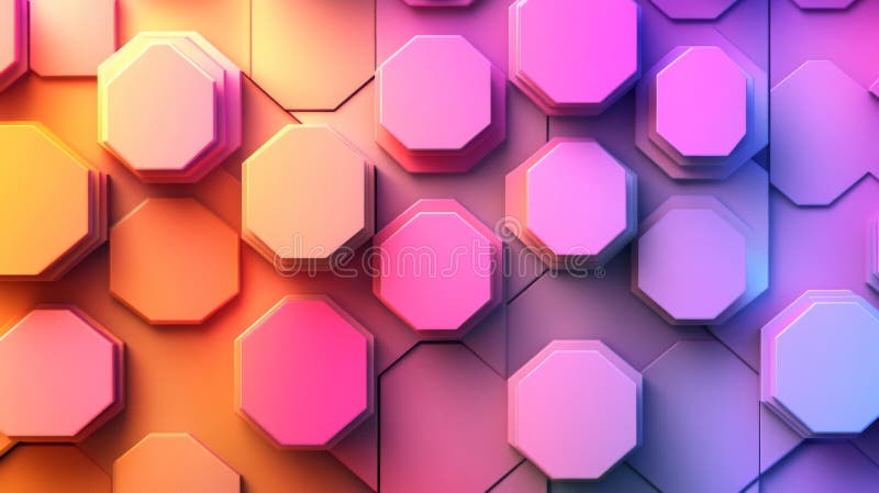 Abstract Geometric Pattern with Colorful Octagons and Hexagons Stock ...