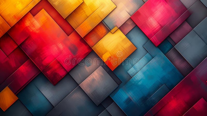 Abstract Geometric Pattern with Colorful Overlapping Rectangles, Modern ...