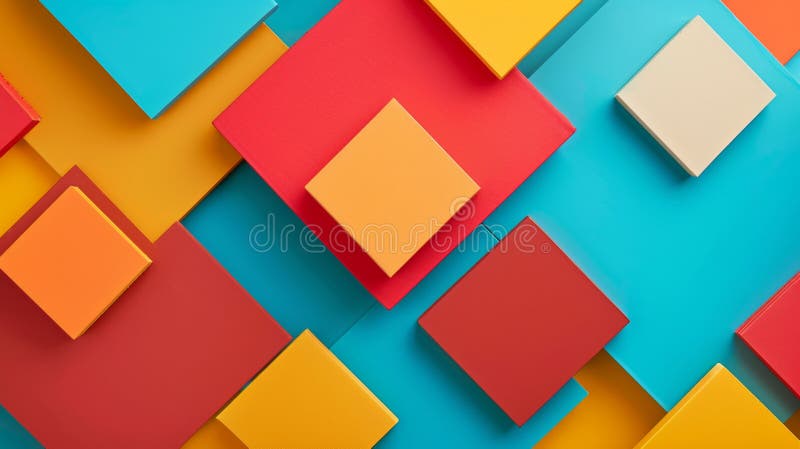 Abstract Geometric Pattern with Colorful Squares Stock Image - Image of ...