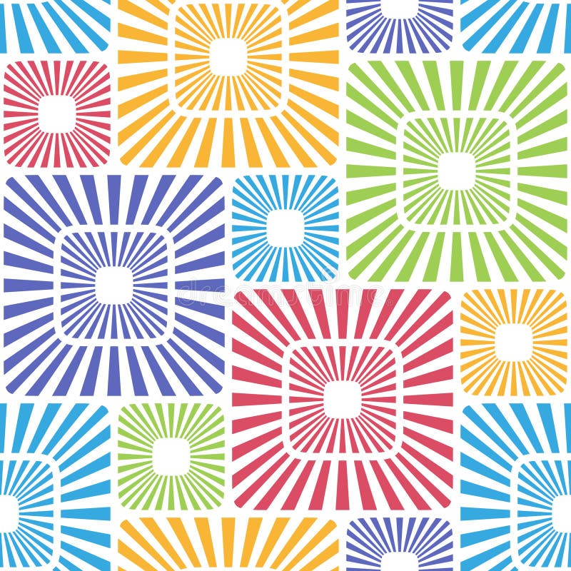 Abstract Geometric Pattern with Colorful Striped Squares on a White ...