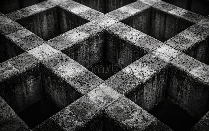 Abstract Geometric Pattern of Concrete Grid Stock Image - Image of ...