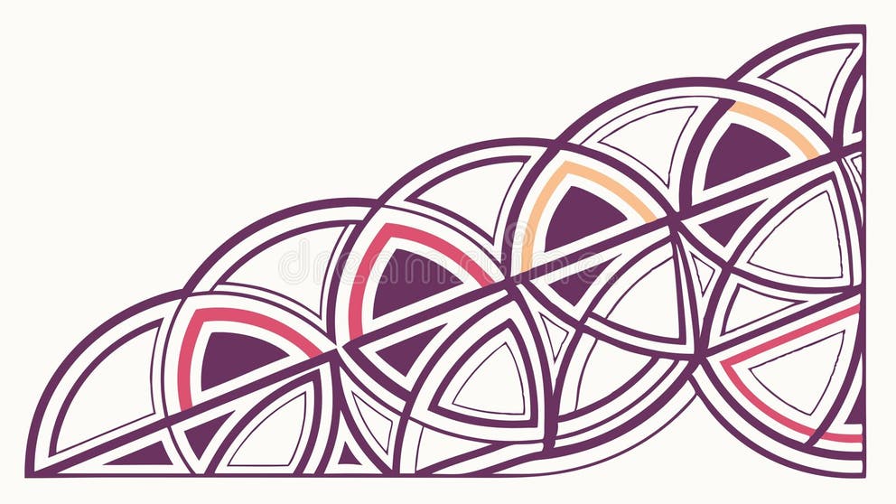 Abstract Geometric Pattern, Curved Lines and Intersections, Modern Visual Art, Vector Design ...