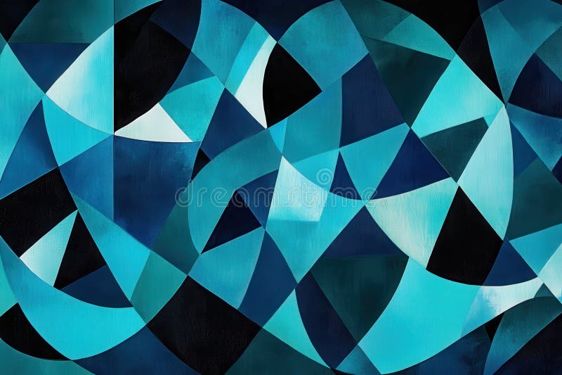 Abstract Geometric Pattern with Curved and Straight Lines in Shades of ...