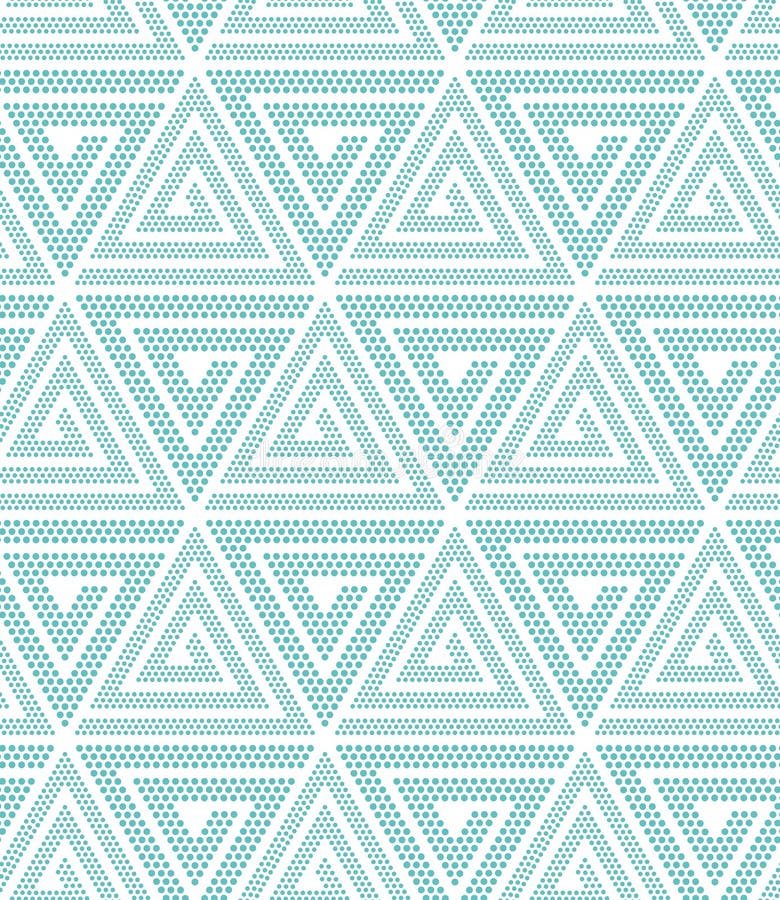 Abstract Geometric Pattern with a Decorative Design of Dotted Spiral Triangles on a White ...