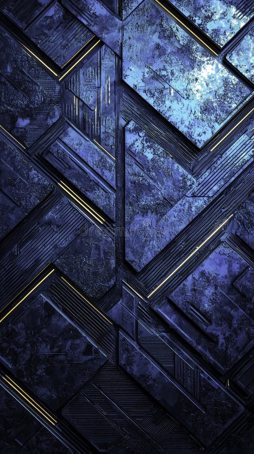 Abstract Geometric Pattern in Deep Blue Tones. Stock Illustration ...