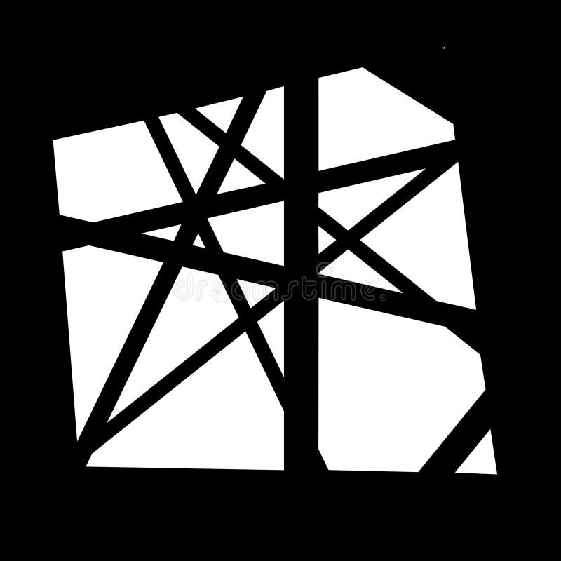 Abstract Geometric Pattern with Diagonal Black Lines. Silhouette of ...