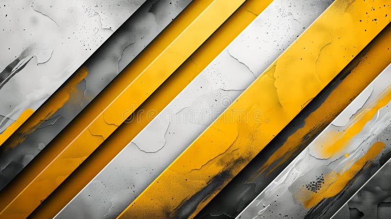Abstract Geometric Pattern of Diagonal Yellow and Silver Stripes. a ...