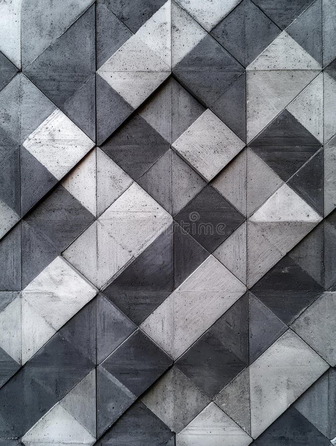 Abstract Geometric Pattern of Diamonds on Grey Concrete Wall Showcasing Geometric Shapes Modern ...