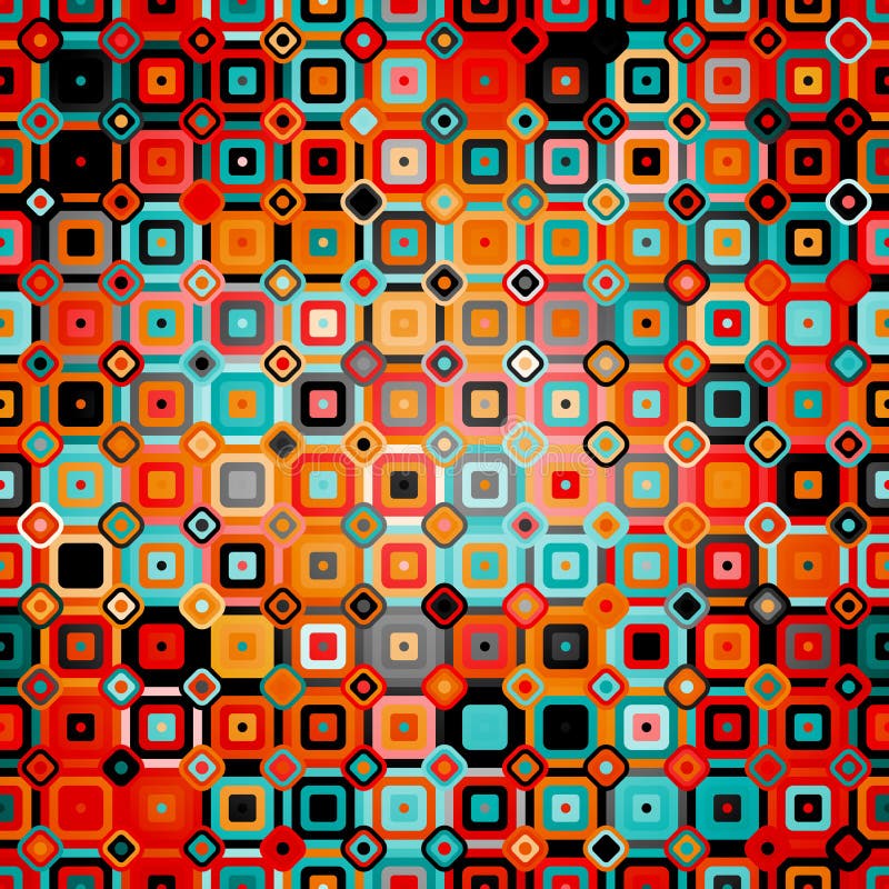 Abstract Geometric Pattern in Disco Style Stock Vector - Illustration ...