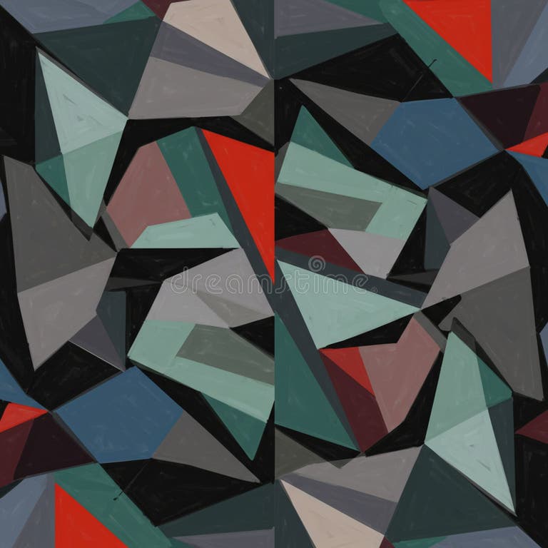 Abstract Geometric Pattern Featuring a Collage of Overlapping Triangles ...