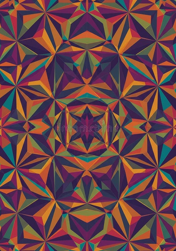 Abstract Geometric Pattern Featuring Colorful Triangular and Polygonal ...