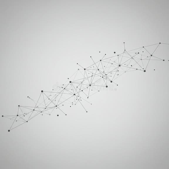 Abstract Geometric Pattern Featuring Interconnected Lines and Nodes on a Gray Stock Illustration ...