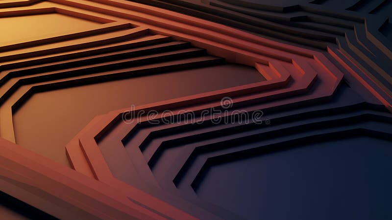 Abstract Geometric Pattern with Bronze and Blue Hue, Modern and ...