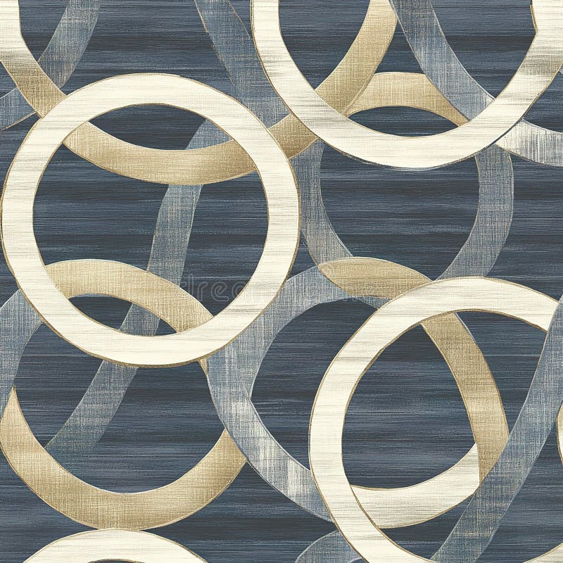 Abstract Geometric Pattern Featuring Overlapping Rings in Muted Colors ...