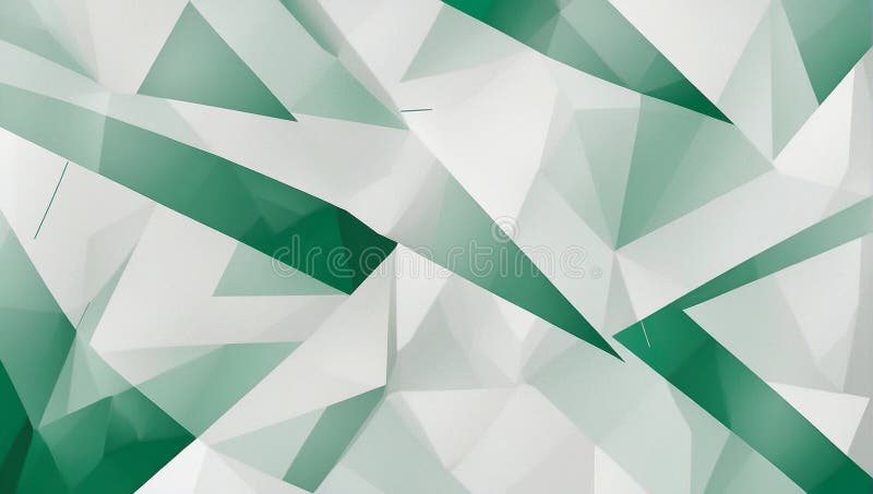 Abstract Geometric Pattern Featuring Sharp Green and White Angular ...