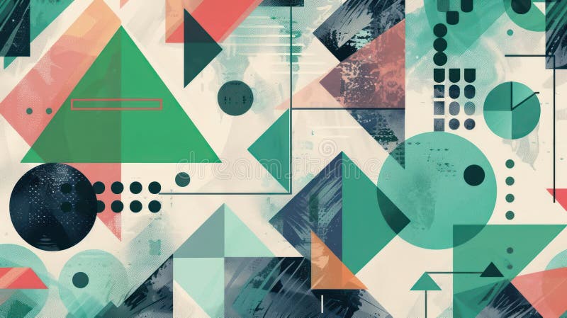 Abstract Geometric Pattern Featuring Various Shapes and Colors for ...