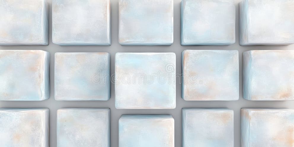 Abstract Geometric Pattern of Frosted Pastel Cubes in an Overhead Grid ...