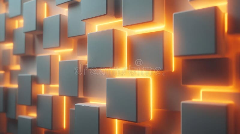Abstract Geometric Pattern with Glowing Edges, Providing a Modern ...