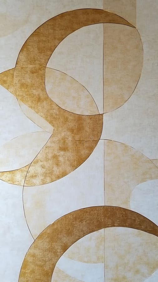 Abstract Geometric Pattern with Golden Arches on a Textured Canvas ...