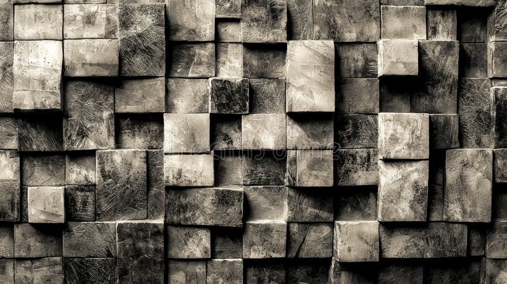 Abstract Geometric Pattern of Gray Cubes Stock Image - Image of modern ...
