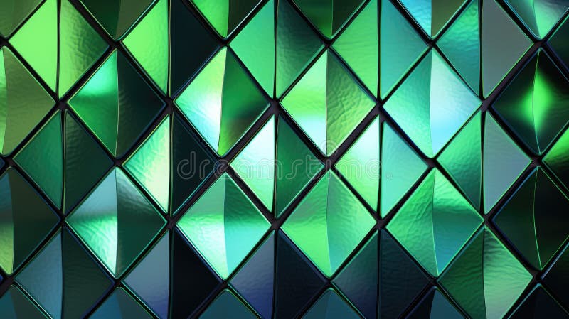 An Abstract Geometric Pattern of Green Diamonds, Interlocking in ...