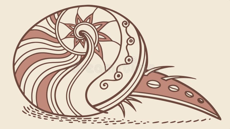 Abstract Geometric Pattern Inspired by the Nautilus Shell Spiral Vector Design Generative AI ...