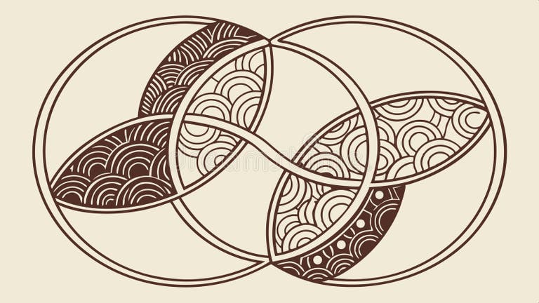 Abstract Geometric Pattern with Interlocking Circular Shapes Vector ...