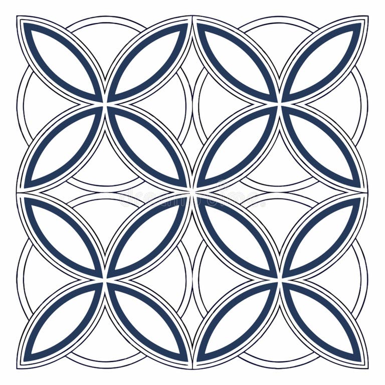 Abstract Geometric Pattern of Interlocking Shapes, Modern Design, Vector Design Generative AI ...