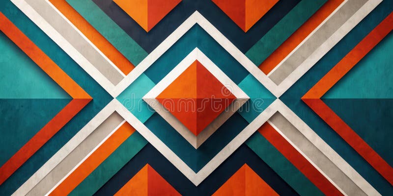 Abstract Geometric Pattern with Interlocking Shapes and Textured Colors ...