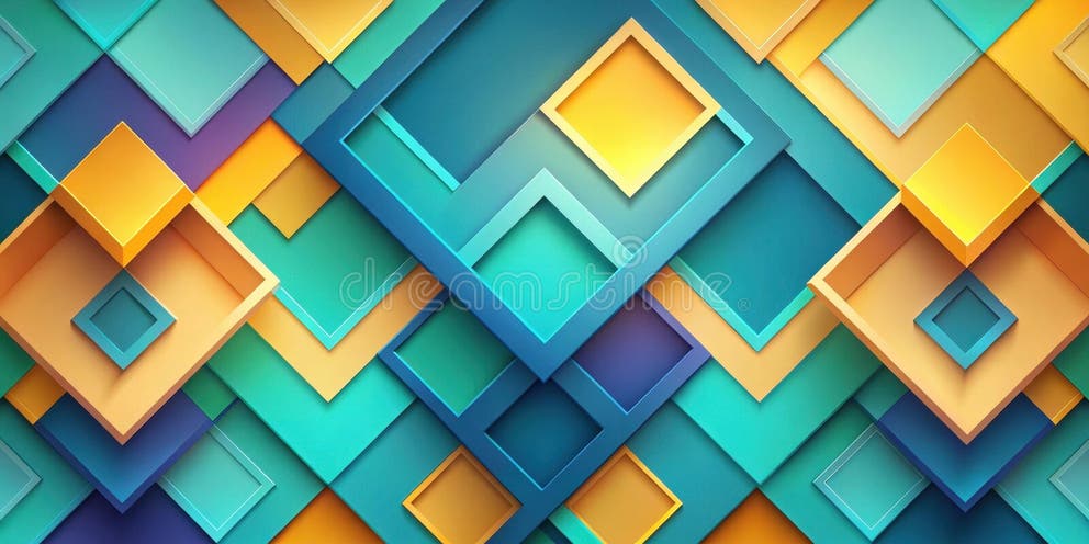 Abstract Geometric Pattern of Interlocking Squares and Rectangles with ...