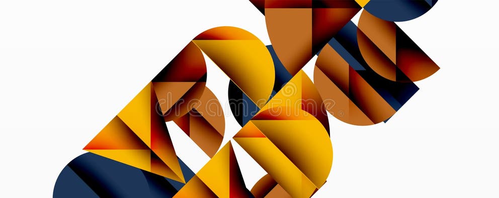 Abstract Geometric Pattern with Intersecting Circles and Triangles in ...