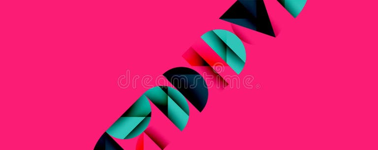 Abstract Geometric Pattern with Intersecting Circles and Triangles in ...